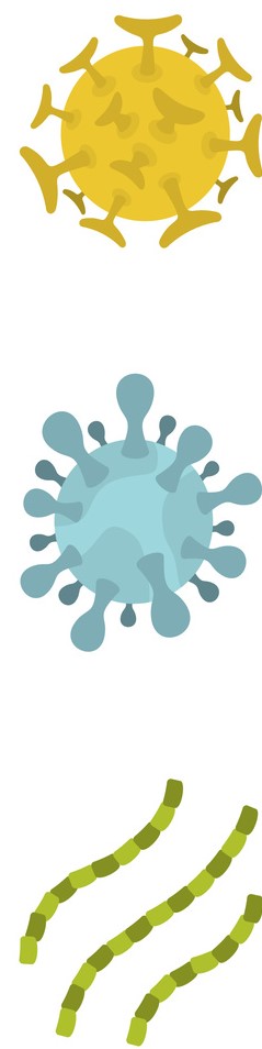 Germs icon set, flat style - Patienten-Bibliothek